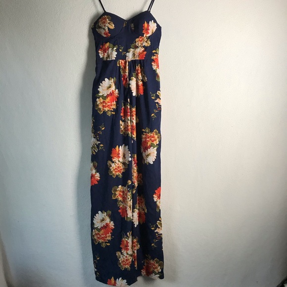 Band Of Gypsies Pants And Jumpsuits Band Of Gypsies Navy Floral Wide
